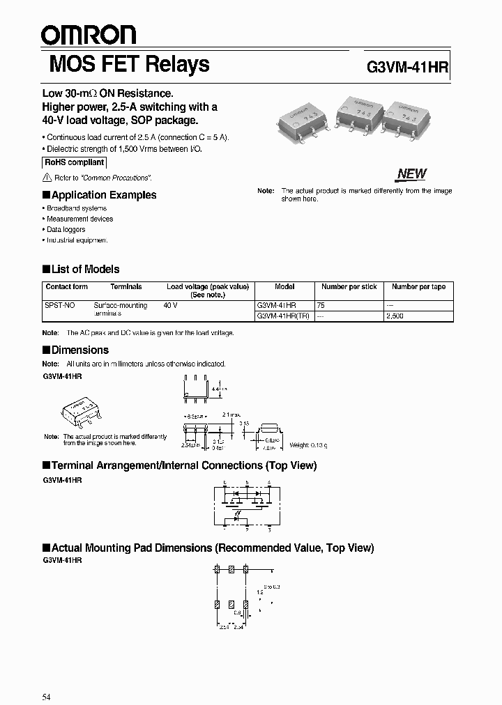G3VM-41HR_4039868.PDF Datasheet Download --- IC-ON-LINE