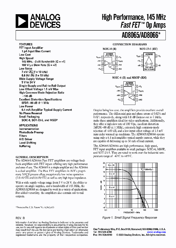 AD8066_4050946.PDF Datasheet Download --- IC-ON-LINE