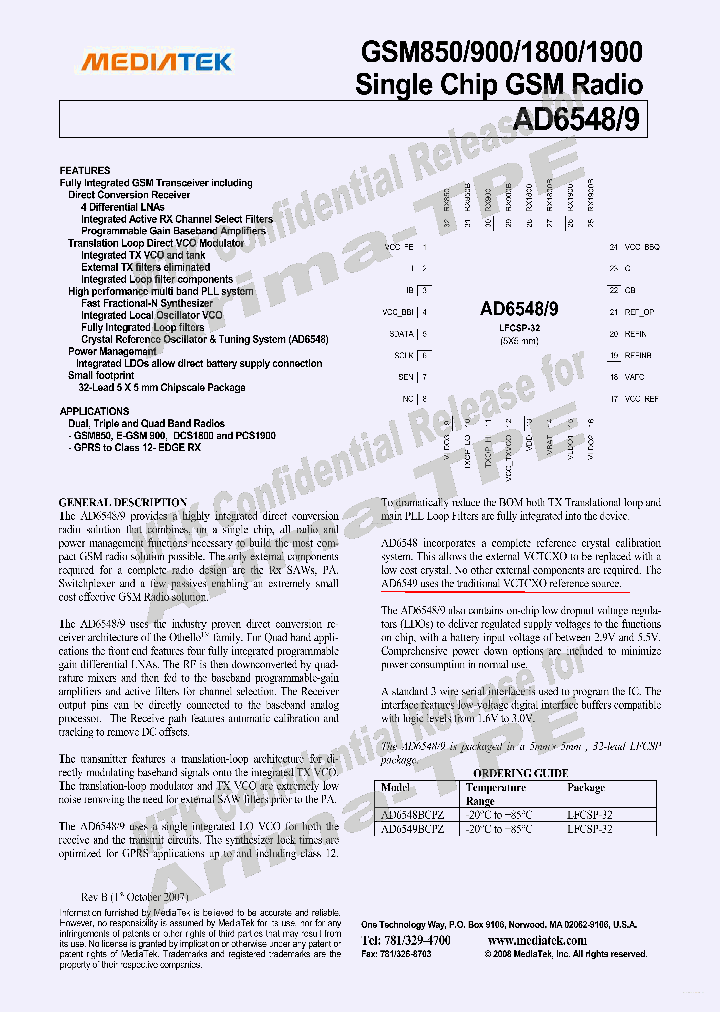 AD6548_4058982.PDF Datasheet Download --- IC-ON-LINE