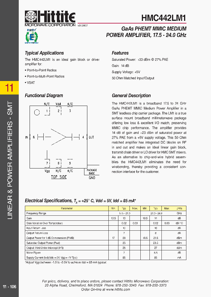 HMC442LM109_4103270.PDF Datasheet Download --- IC-ON-LINE