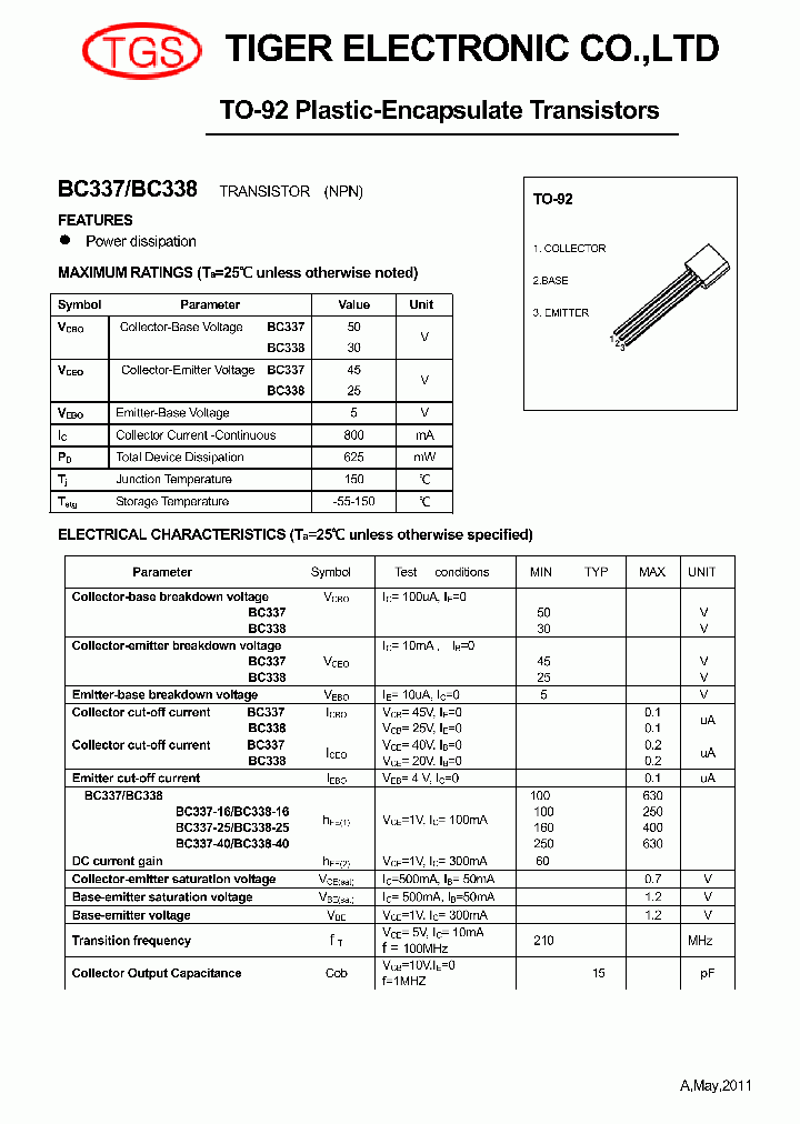 BC337_4103680.PDF Datasheet Download --- IC-ON-LINE