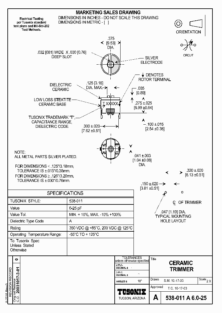 Variable Capacitor Datasheet