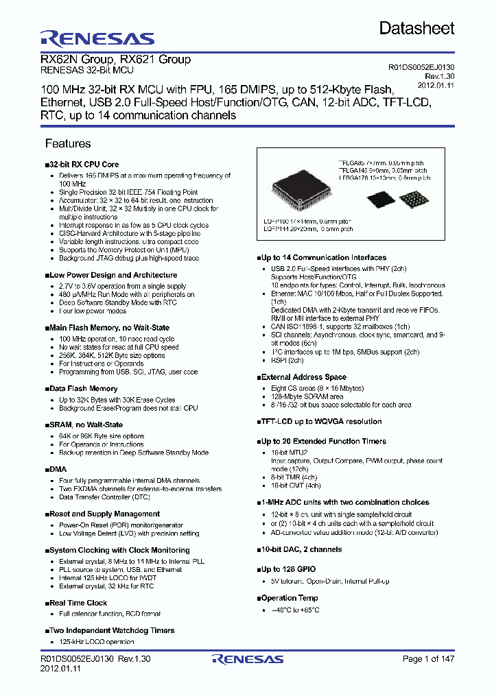RX62N12_4161728.PDF Datasheet Download --- IC-ON-LINE