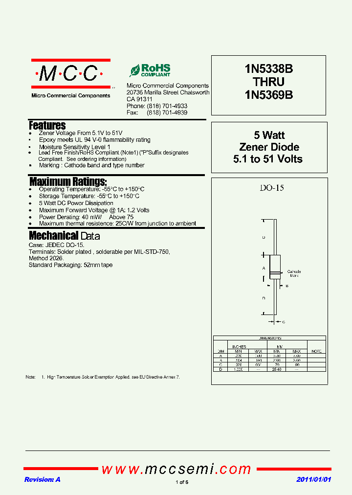 1N5353B-TP_3980153.PDF Datasheet Download --- IC-ON-LINE