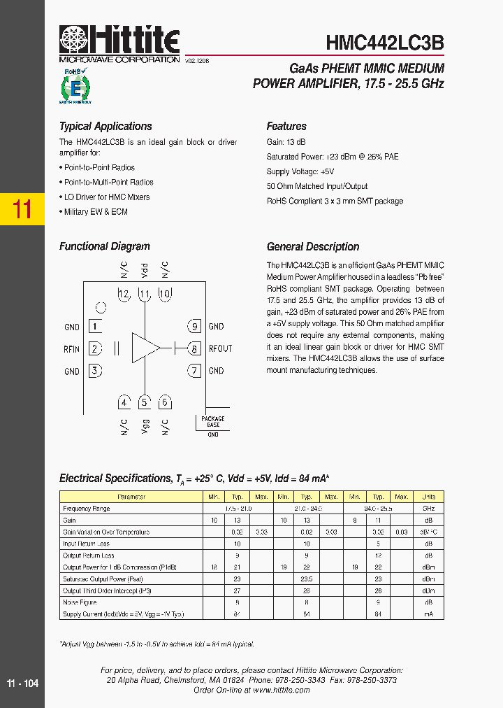 HMC442LC3B08_4178406.PDF Datasheet Download --- IC-ON-LINE