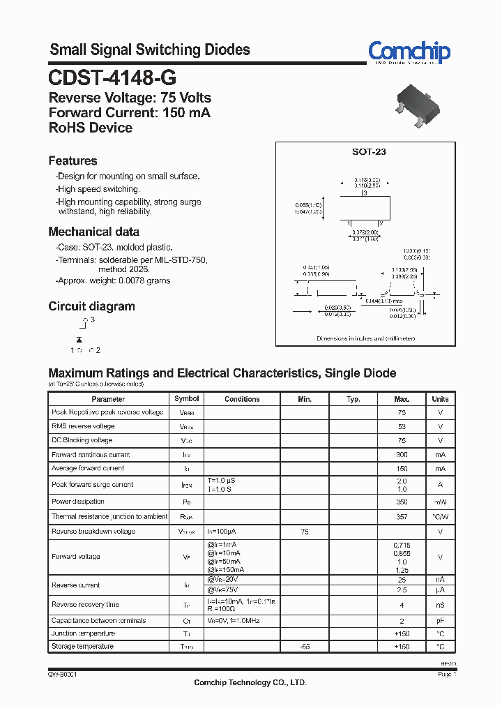 4148 Diode Datasheet