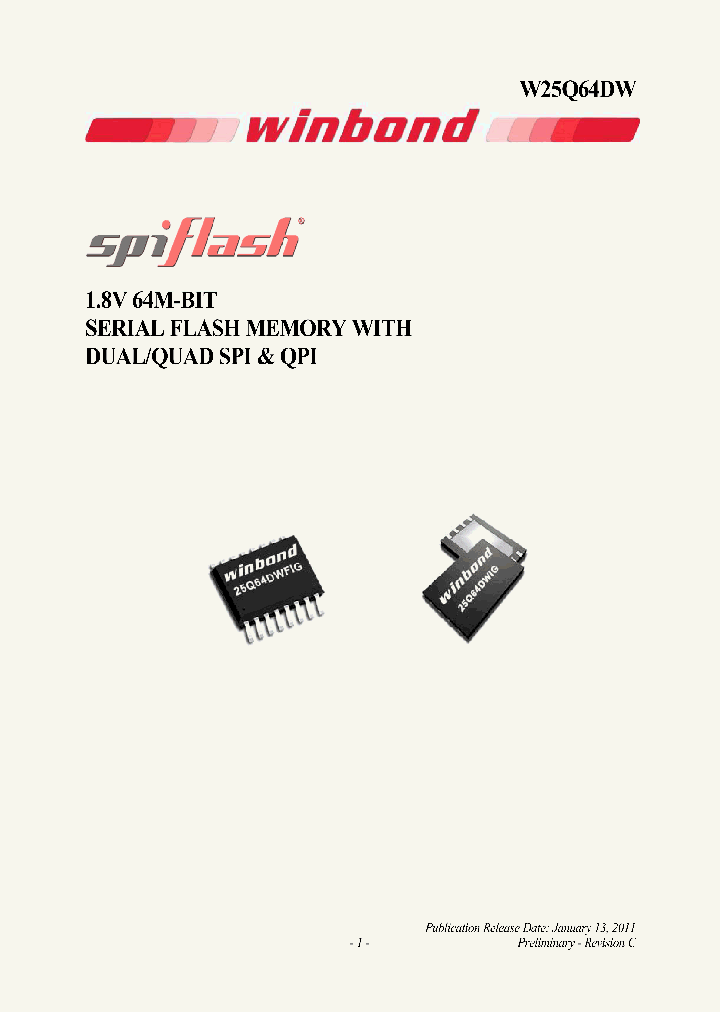 W25Q64DWSFIG_4363905.PDF Datasheet Download --- IC-ON-LINE