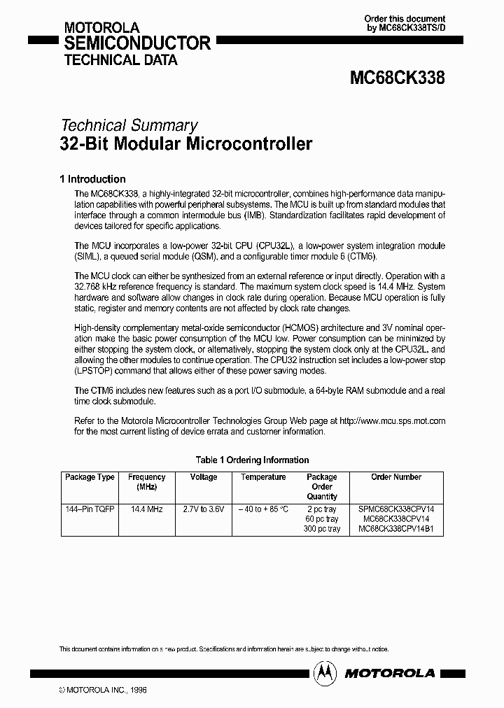 MC68CK338TS_4391357.PDF Datasheet Download --- IC-ON-LINE