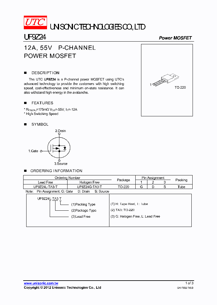 UF9Z24_4443720.PDF Datasheet Download --- IC-ON-LINE