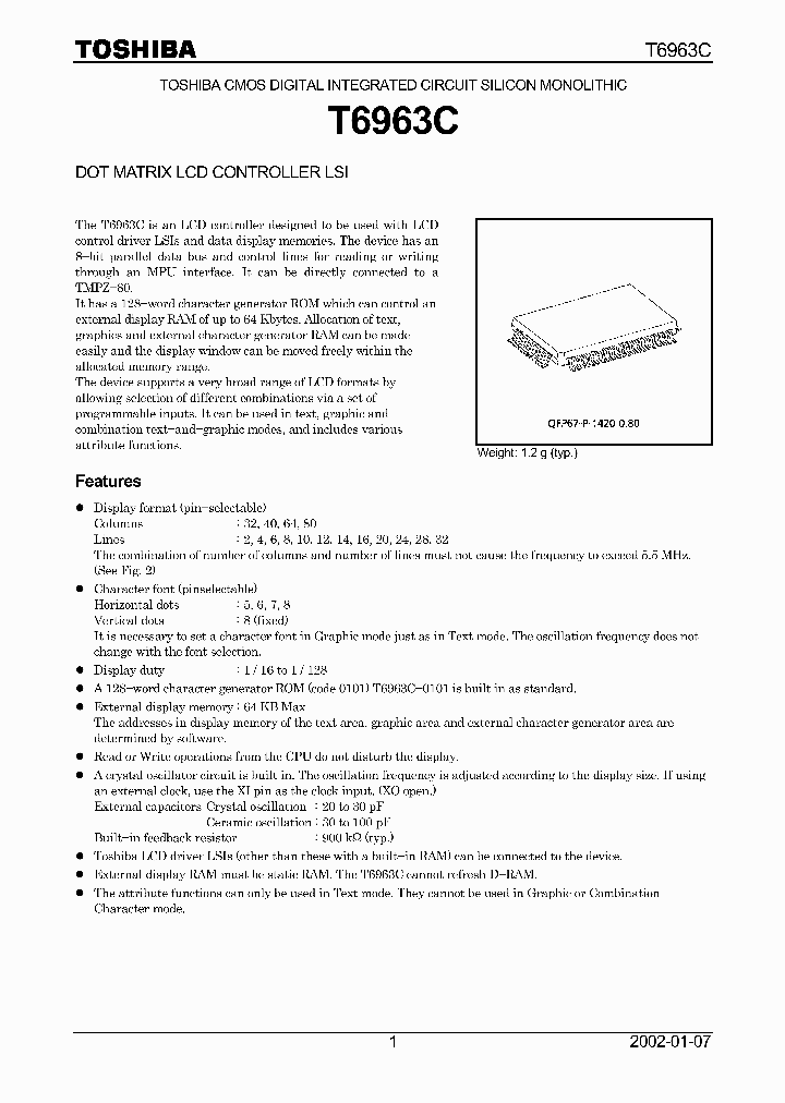 T6963C_4448665.PDF Datasheet Download --- IC-ON-LINE