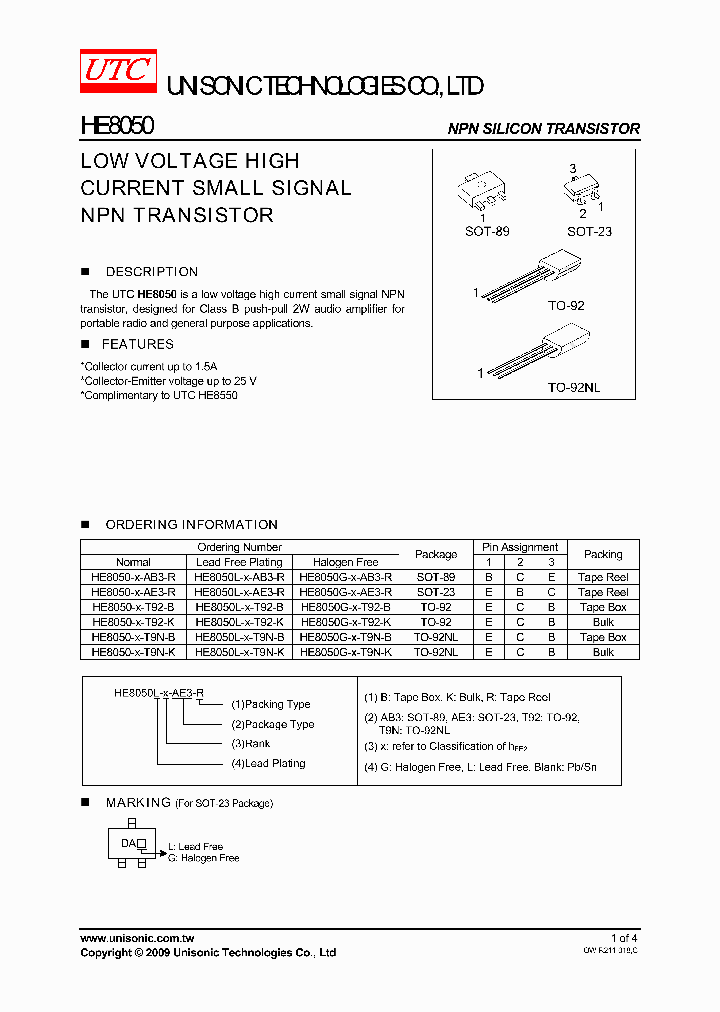 HE8050-X-T9N-K_4499757.PDF Datasheet Download --- IC-ON-LINE