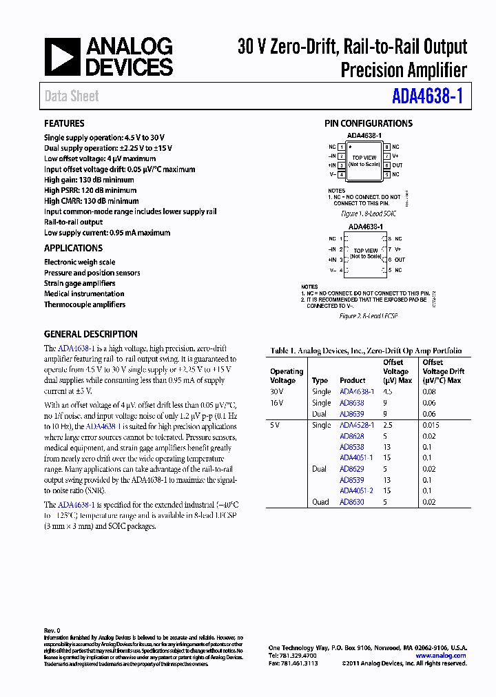 AD8628_4503910.PDF Datasheet Download --- IC-ON-LINE