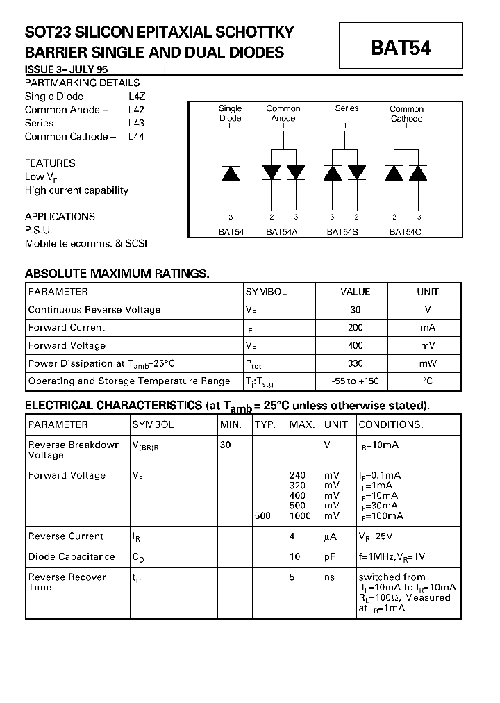 BAT54CTA_4504804.PDF Datasheet Download --- IC-ON-LINE