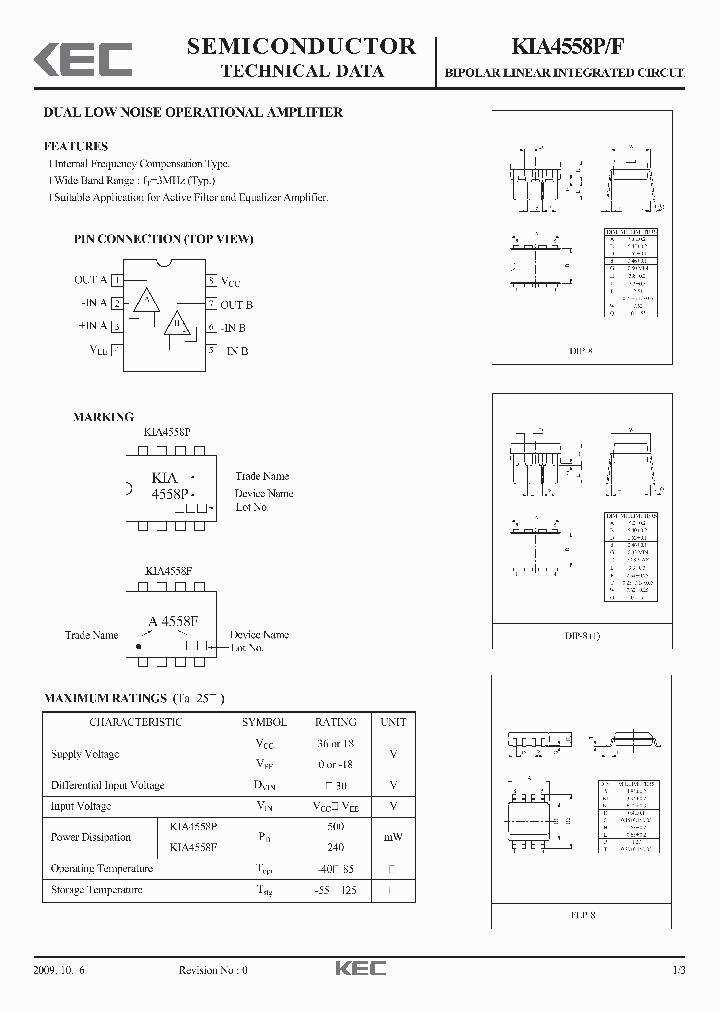KIA4558P-F_4507674.PDF Datasheet Download --- IC-ON-LINE