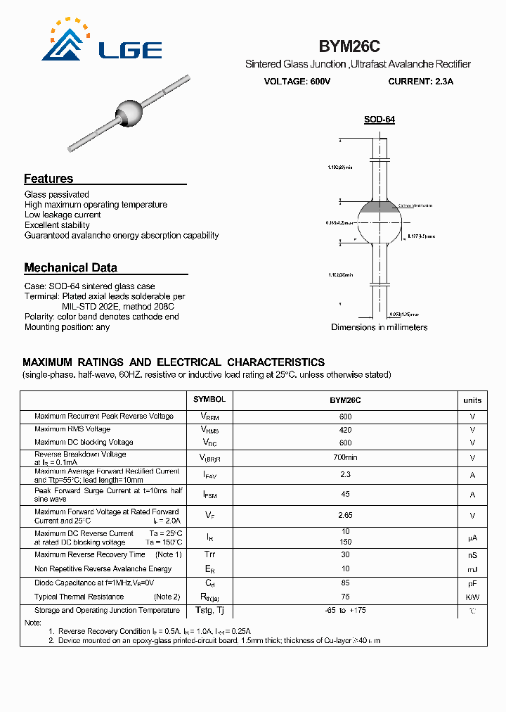 BYM26C_4536581.PDF Datasheet Download --- IC-ON-LINE