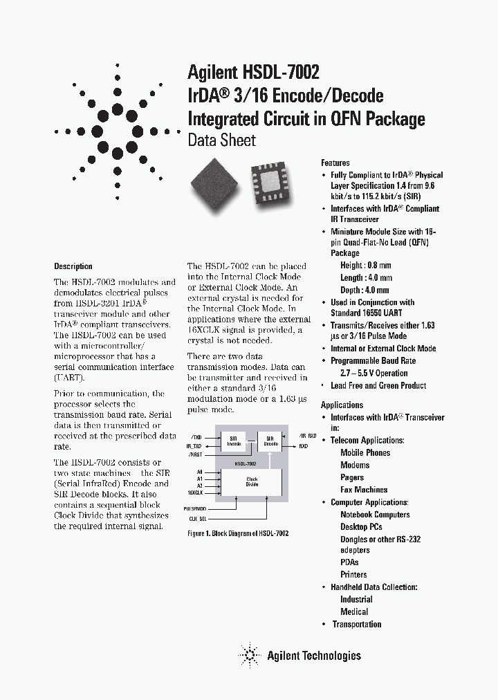 HSDL-7002_4538488.PDF Datasheet Download --- IC-ON-LINE
