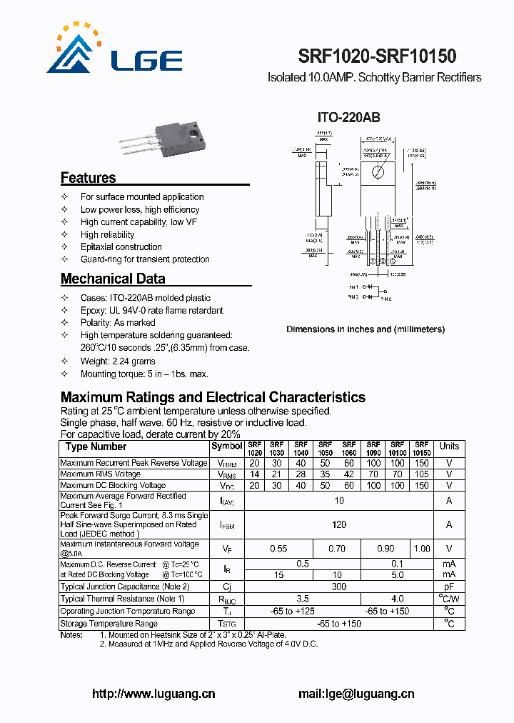 SRF10150_4539036.PDF Datasheet Download --- IC-ON-LINE