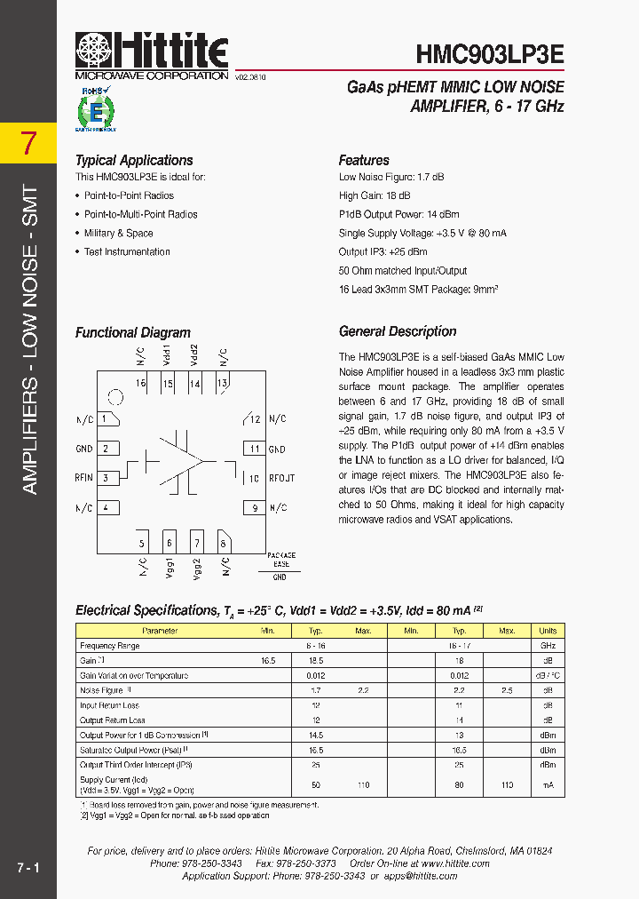 HMC903LP3E_4545223.PDF Datasheet Download --- IC-ON-LINE