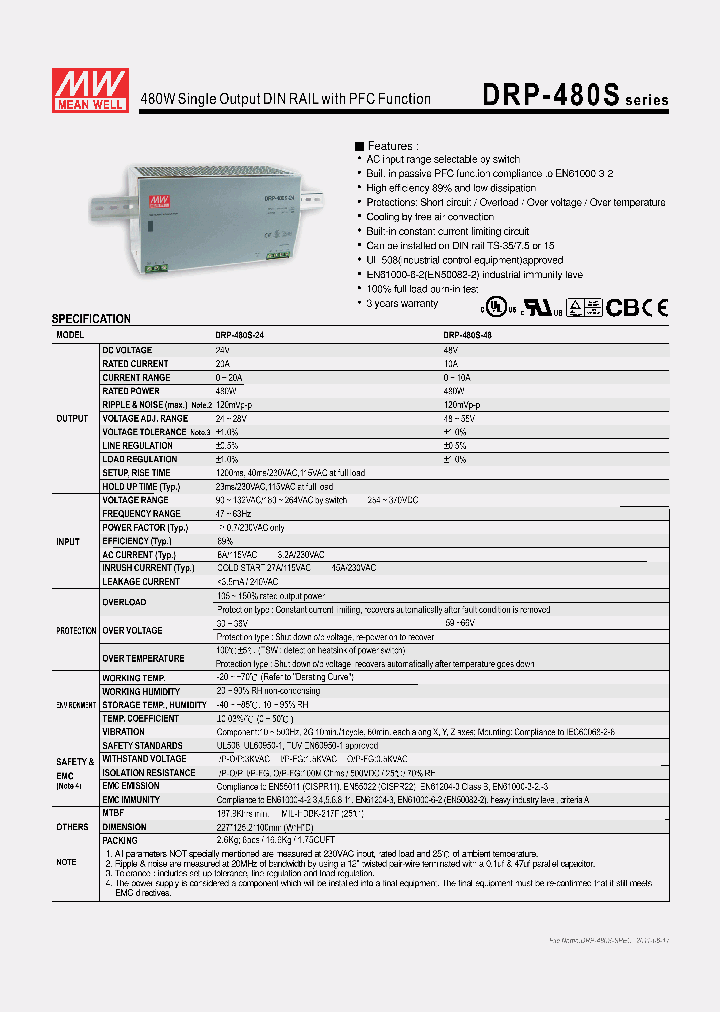 DRP-480S11_4550225.PDF Datasheet Download --- IC-ON-LINE