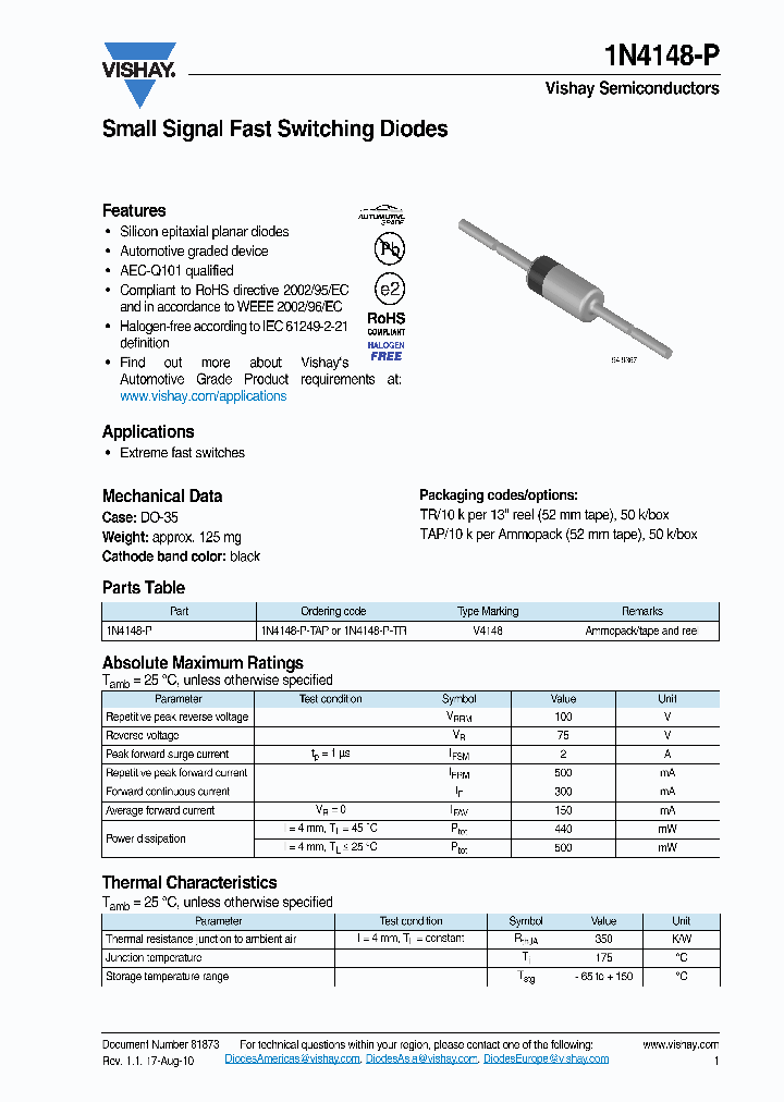 1N4148-P12_4566727.PDF Datasheet Download --- IC-ON-LINE