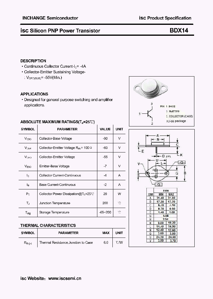 BDX14_4578227.PDF Datasheet Download --- IC-ON-LINE