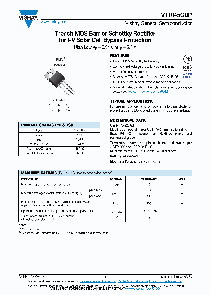 VT1045CBP-M3-4W_4582475.PDF Datasheet Download --- IC-ON-LINE