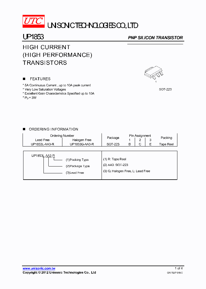 UP1853_4583713.PDF Datasheet Download --- IC-ON-LINE
