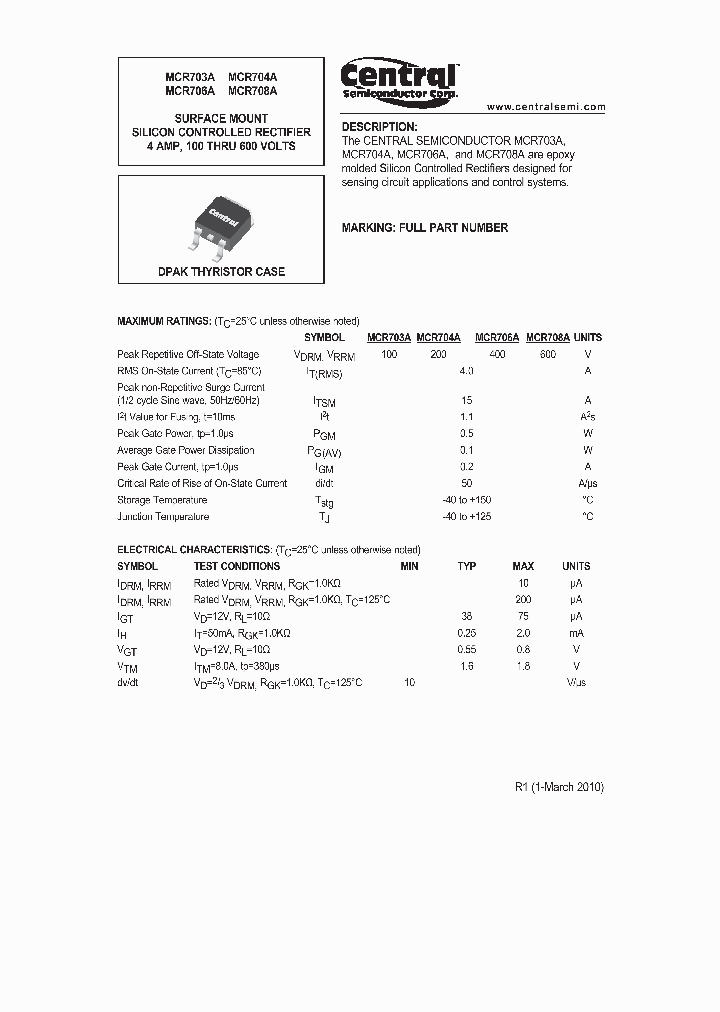 MCR706A_4601112.PDF Datasheet Download --- IC-ON-LINE
