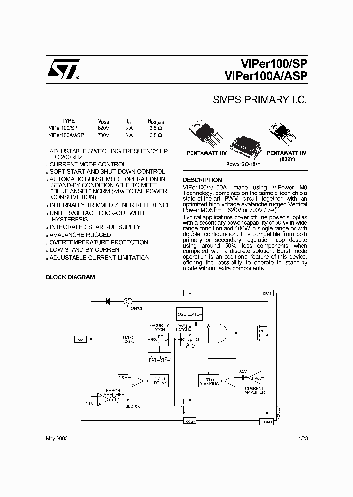 VIPER100SP_4604105.PDF Datasheet Download --- IC-ON-LINE