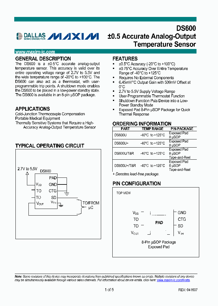 DS600_4607851.PDF Datasheet Download --- IC-ON-LINE