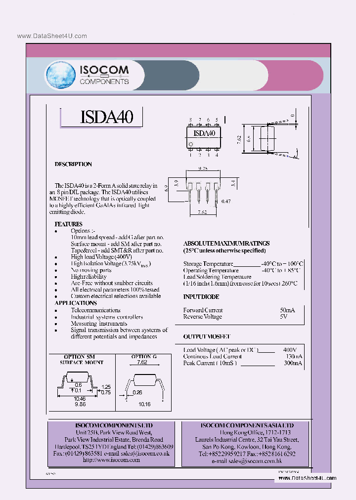 ISDA40_4623695.PDF Datasheet Download --- IC-ON-LINE