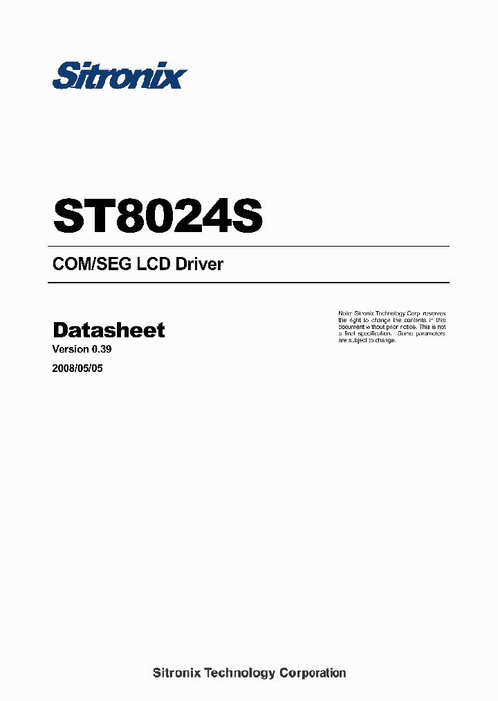 ST8024S_4657328.PDF Datasheet Download --- IC-ON-LINE
