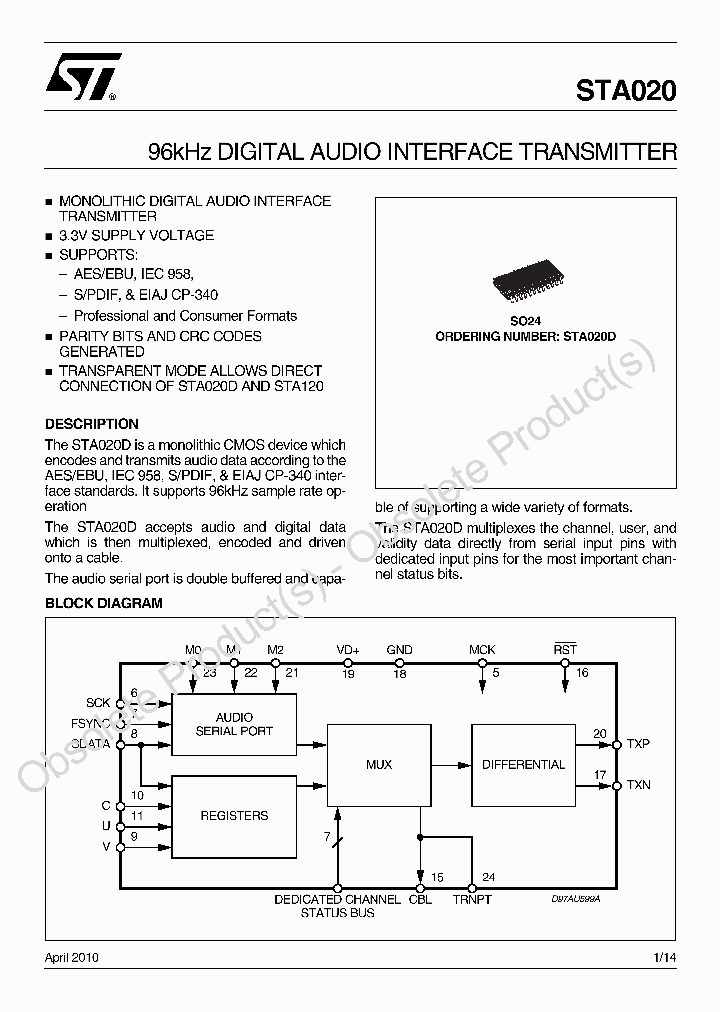 STA02010_4662477.PDF Datasheet Download --- IC-ON-LINE