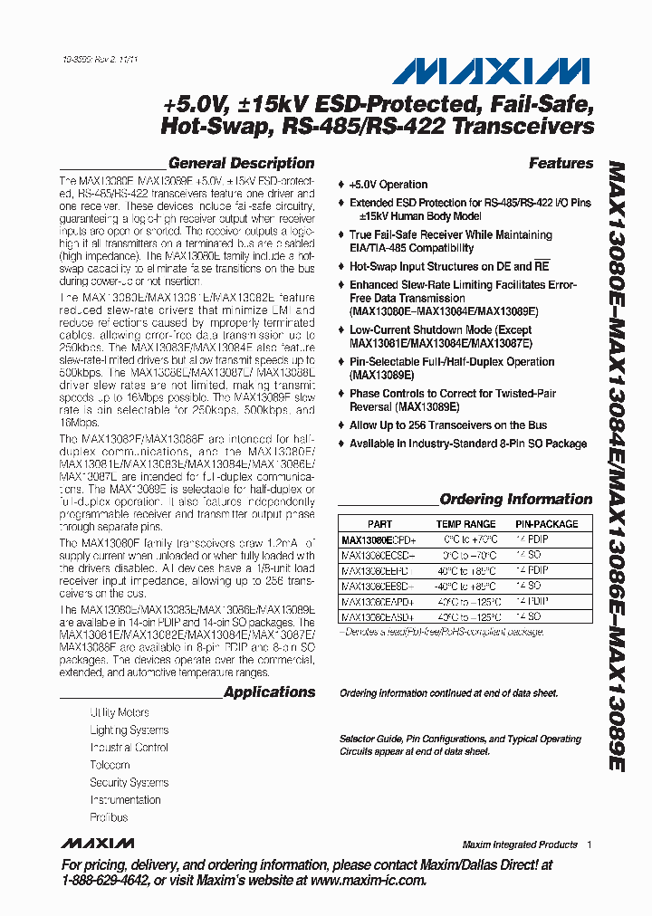 MAX13080E11_4669621.PDF Datasheet Download --- IC-ON-LINE