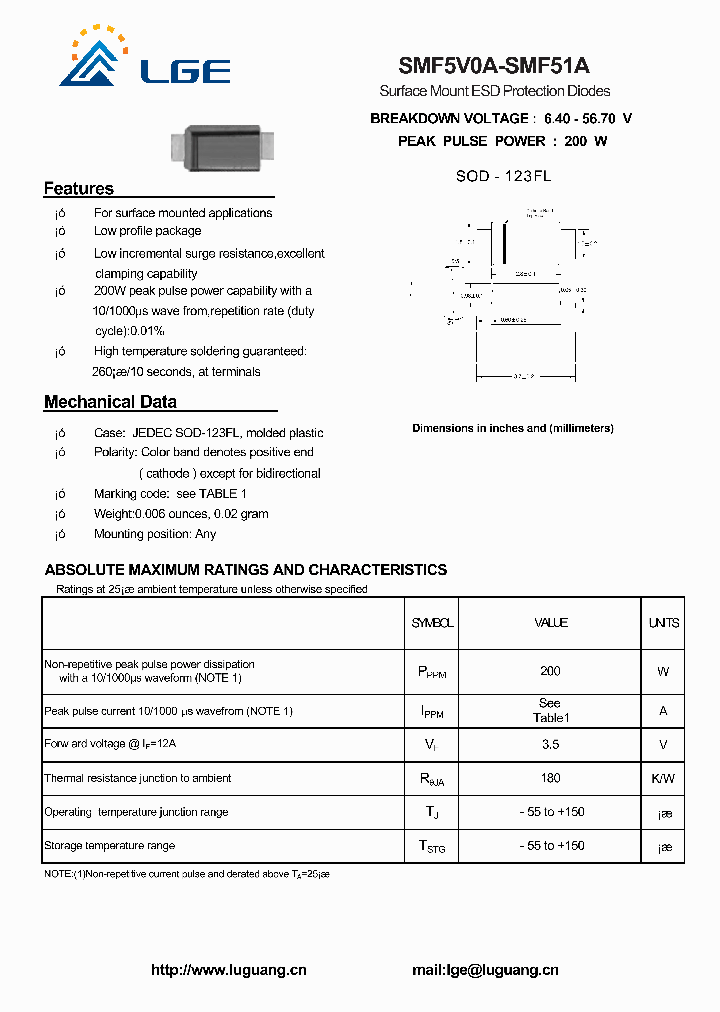SMF7V0A_4675205.PDF Datasheet Download --- IC-ON-LINE