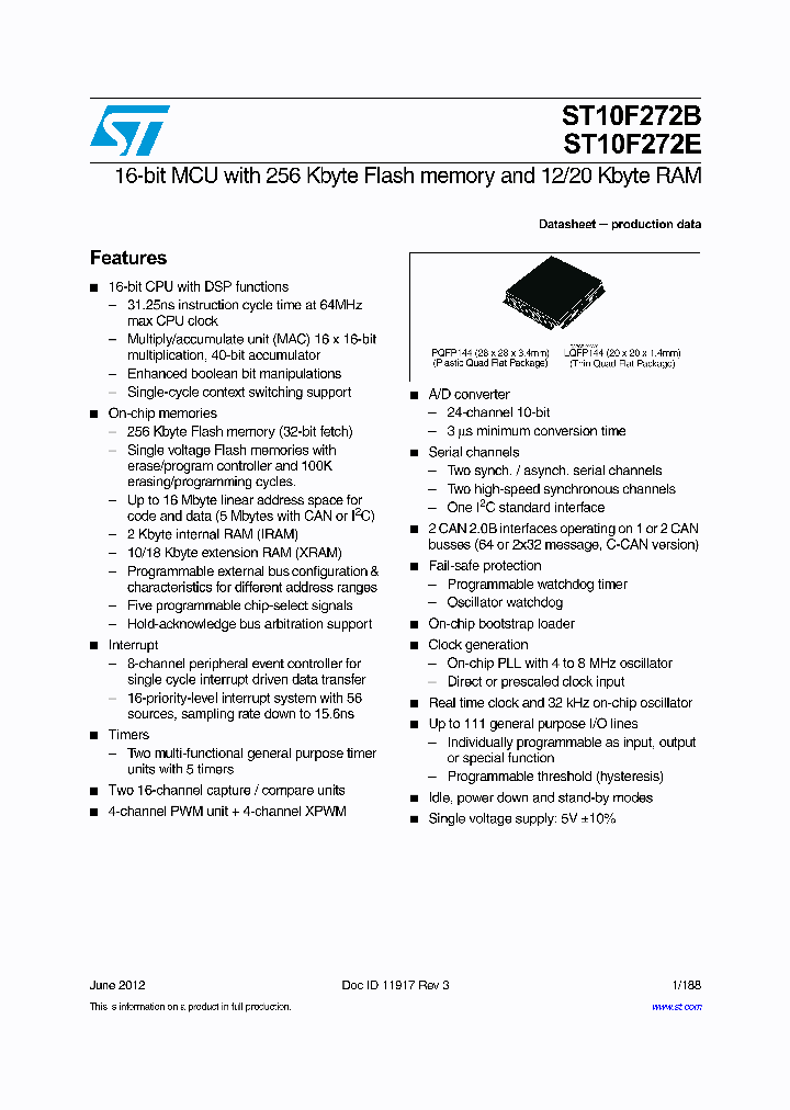ST10F272B12_4688924.PDF Datasheet Download --- IC-ON-LINE