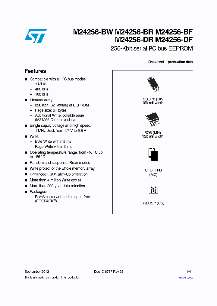 M24256-BF12_4705773.PDF Datasheet Download --- IC-ON-LINE
