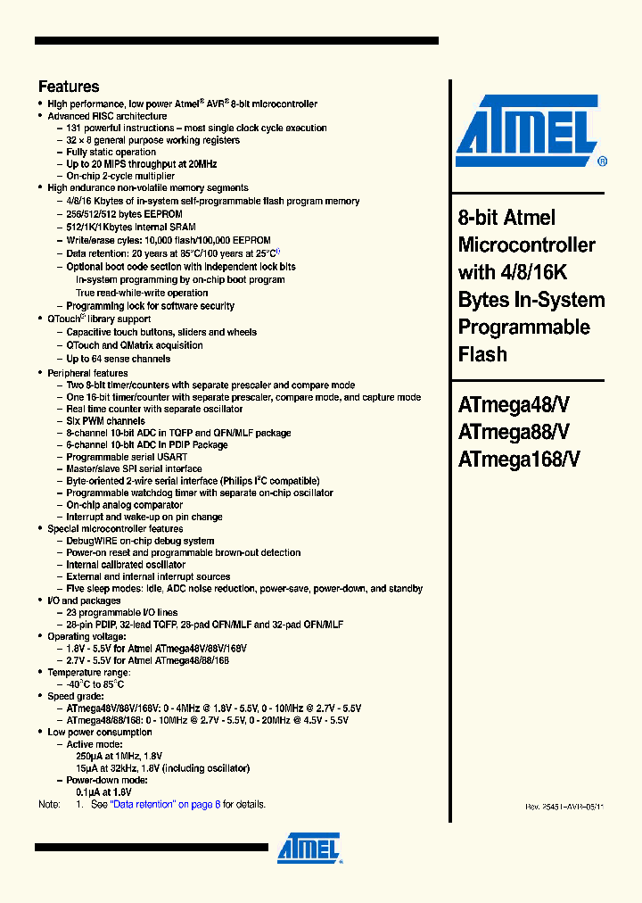 ATMEGA48_4712451.PDF Datasheet Download --- IC-ON-LINE