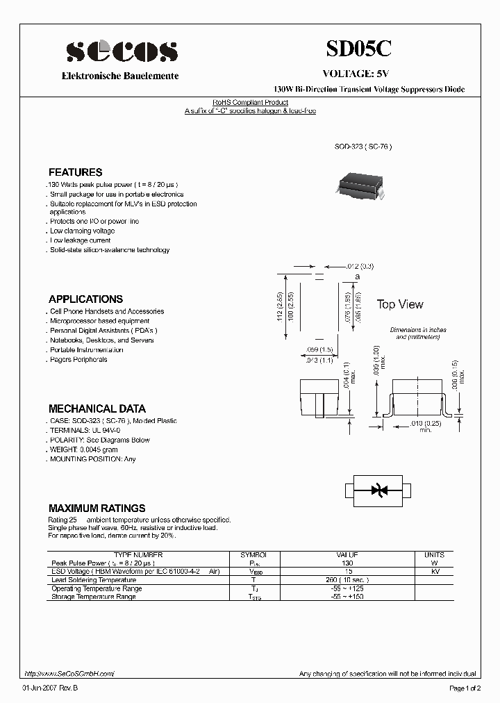 SD05C_4739261.PDF Datasheet Download --- IC-ON-LINE