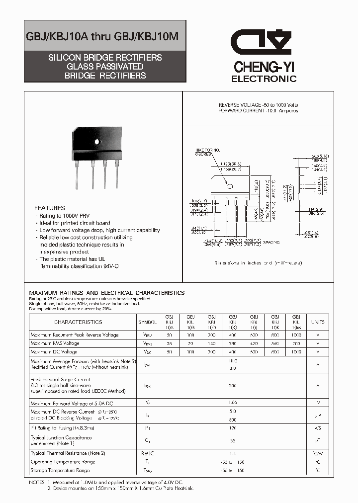 KBJ10A_4745288.PDF Datasheet Download --- IC-ON-LINE
