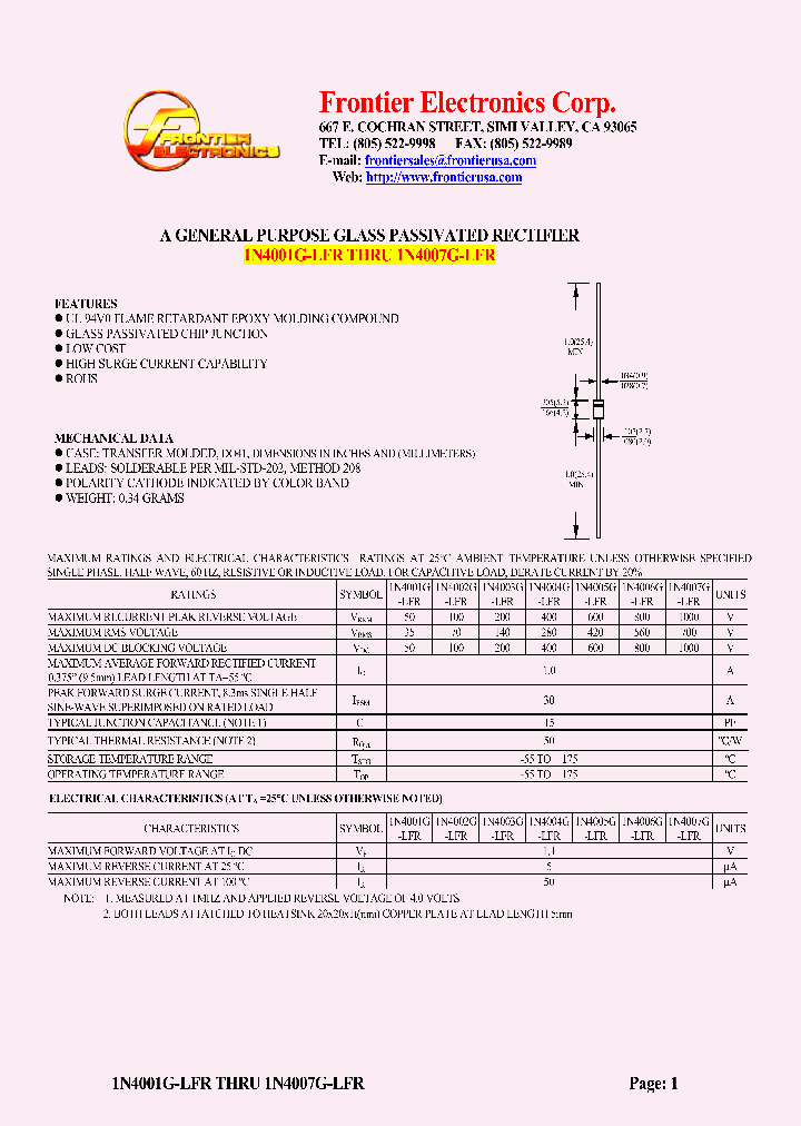 1N4004G-LFR_4752149.PDF Datasheet Download --- IC-ON-LINE