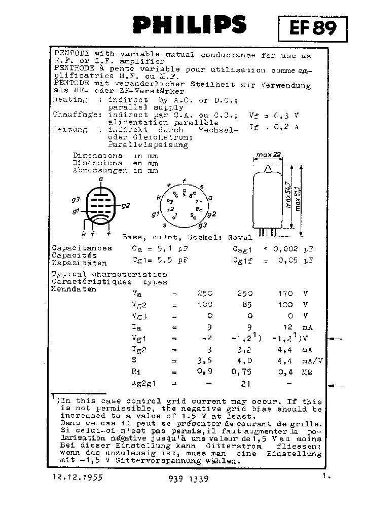 EF89_4770861.PDF Datasheet Download --- IC-ON-LINE