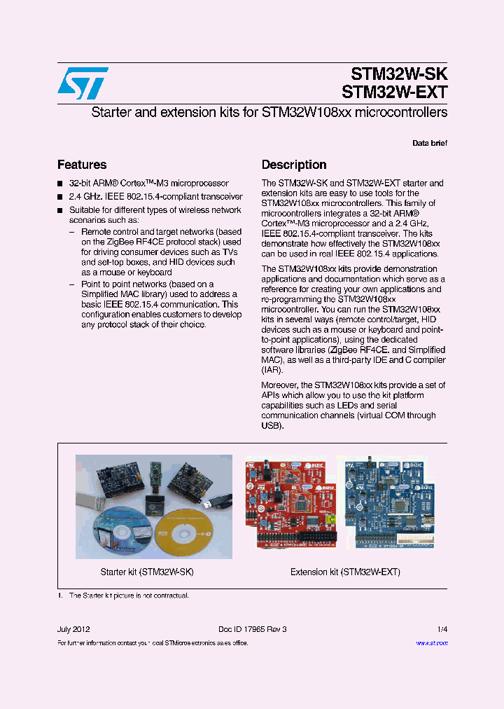 STM32W-SK_4797033.PDF Datasheet Download --- IC-ON-LINE