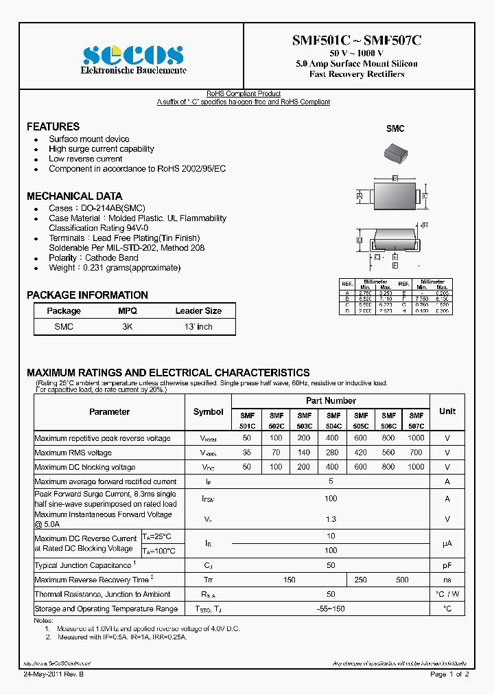 SMF507C_4846623.PDF Datasheet Download --- IC-ON-LINE