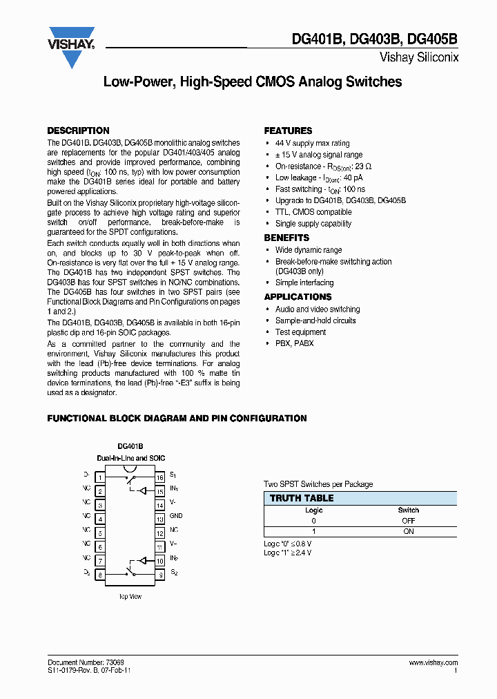 DG401B11_4848617.PDF Datasheet Download --- IC-ON-LINE