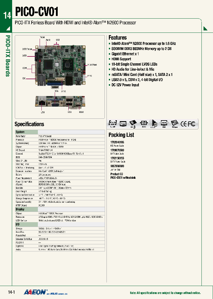 PICO-CV01_4870088.PDF Datasheet Download --- IC-ON-LINE