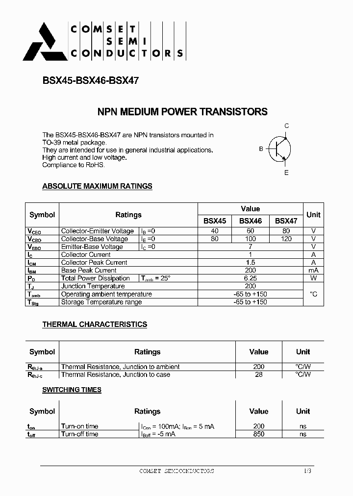 BSX45_4875980.PDF Datasheet Download --- IC-ON-LINE
