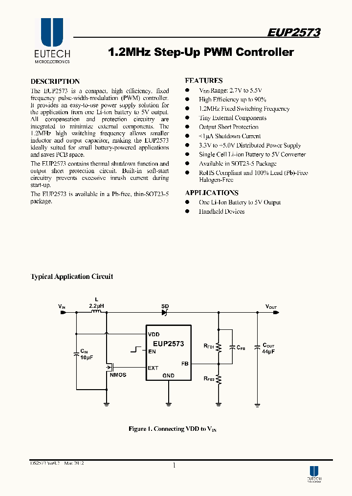 EUP2573_4884390.PDF Datasheet Download --- IC-ON-LINE
