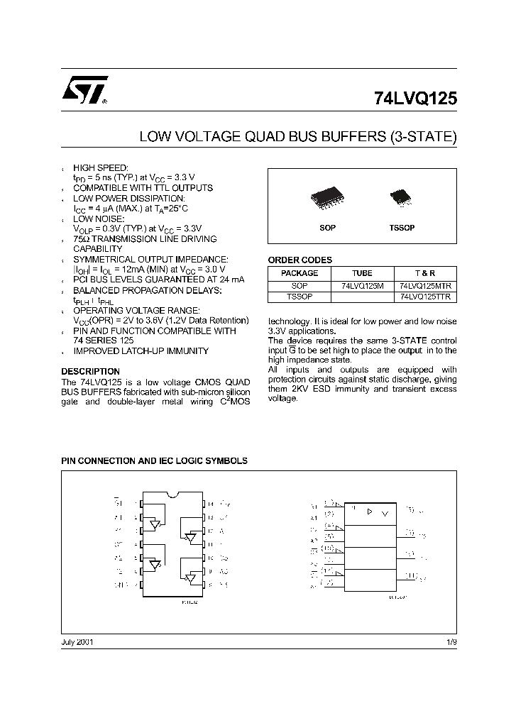 74LVQ125TTR_4974965.PDF Datasheet Download --- IC-ON-LINE
