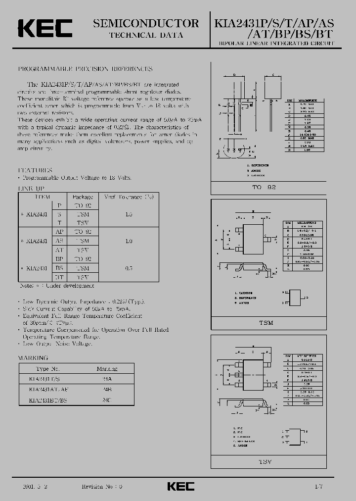 KIA2431T_4977531.PDF Datasheet Download --- IC-ON-LINE